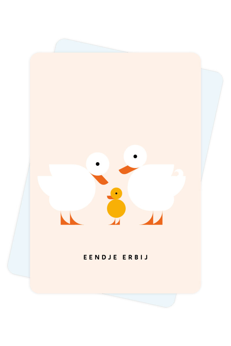Set van 10 Geboortekaarten - Eendje