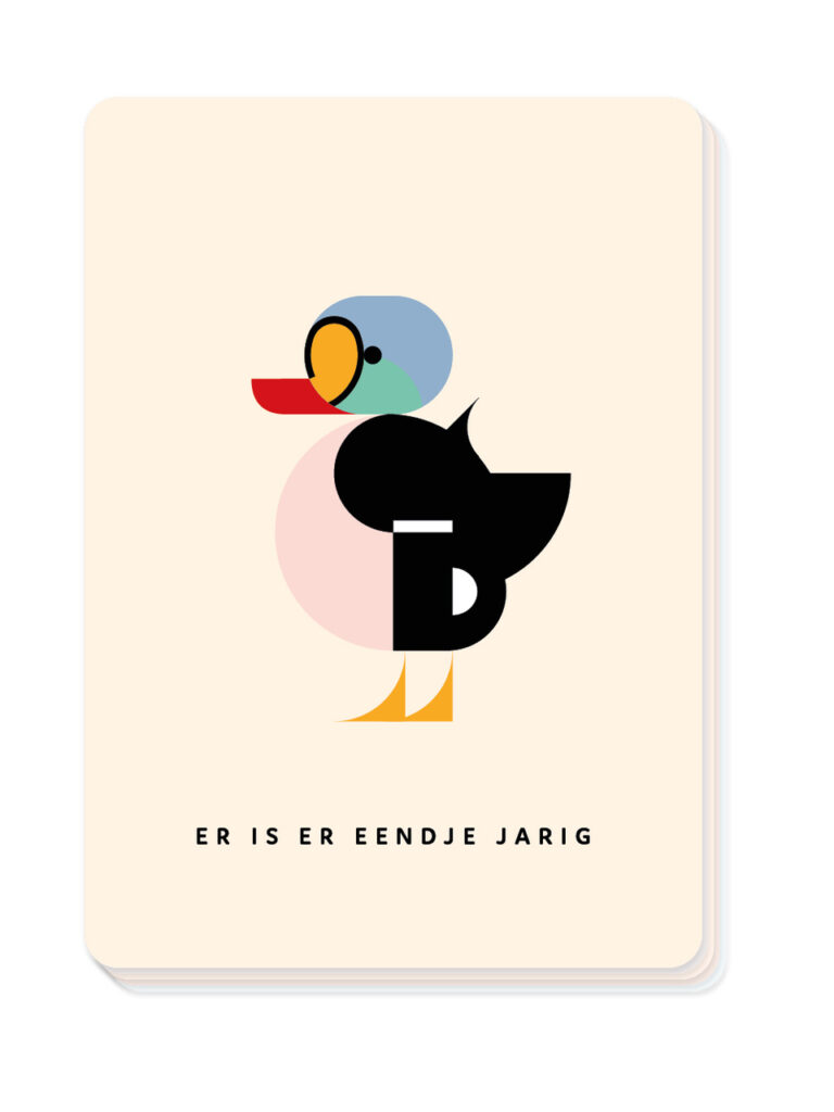 Set van 10 Geboortekaarten - Eendje
